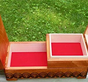 Traditional Handmade Polish Wooden Sewing Keepsake Box