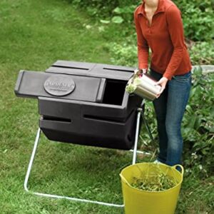 Gardeners Supply Company Compost Tumbler | Heavy Duty Outdoor Compost Bin Tumbler with Easy to Fill Sliding Door | High Volume Tumbling Composter & Organic Waste Mixer | 43-Gallons Capacity