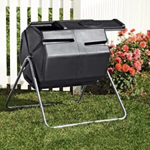 Gardeners Supply Company Compost Tumbler | Heavy Duty Outdoor Compost Bin Tumbler with Easy to Fill Sliding Door | High Volume Tumbling Composter & Organic Waste Mixer | 43-Gallons Capacity