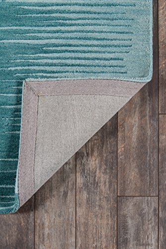 Momeni Rugs Delhi Collection 100% Wool Hand Carved & Hand Tufted Contemporary Area Rug, 8' x 10', Aqua Blue