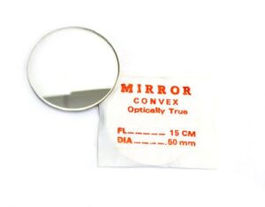 eisco labs convex mirror - glass, dia 50mm, focal length 150mm