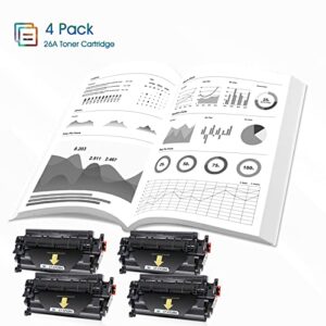 Cool Toner Compatible Toner Cartridge Replacement for HP 26A CF226A 26X CF226X Pro MFP M426fdw M402n M402dn M402dw M426fdn M426dw M402 M402d 402n M426 Printer Toner Ink (Black, 4-Pack)