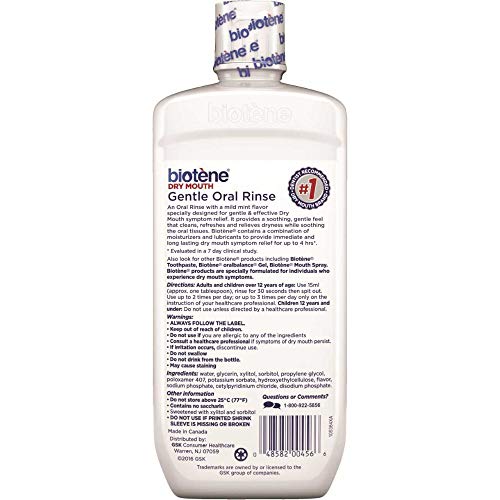 Biotene Moisturizing Oral Rinse,Mild Mint, 16 Fl Oz (Pack of 2)