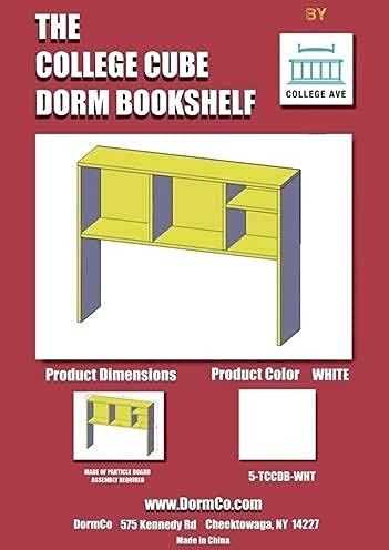 DormCo The College Cube - Desk Bookshelf - White Color