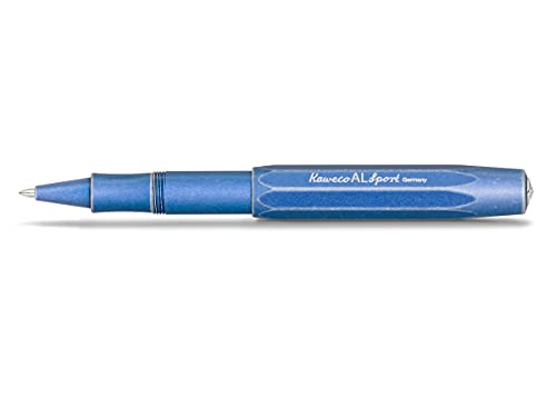 Kaweco AL SPORT Gel/Ballpoint Pen Stonewash Blue I Pen Including 0.7 mm Rollerball Pen Refill in Classic Design with Ceramic Ball I Premium Aluminium Gel Roller 13 cm