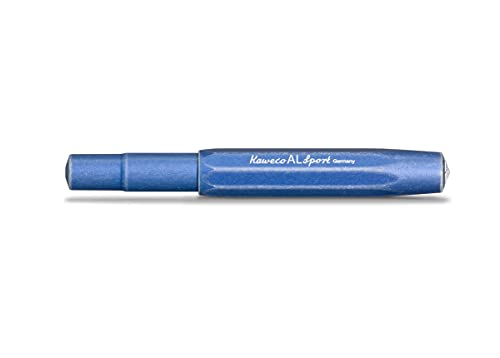 Kaweco AL SPORT Gel/Ballpoint Pen Stonewash Blue I Pen Including 0.7 mm Rollerball Pen Refill in Classic Design with Ceramic Ball I Premium Aluminium Gel Roller 13 cm