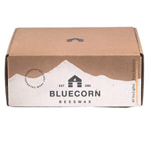 Bluecorn 100% Pure Beeswax Tea Lights in Metal Cups - Bulk Candles (48-Pack) - Tealight Candles - Beeswax Candles - Handmade in Colorado Since 1991