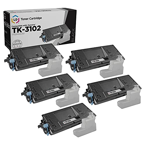 LD Products Compatible Toner Cartridge Replacement for Kyocera FS-2100DN TK-3102 (Black, 5-Pack)