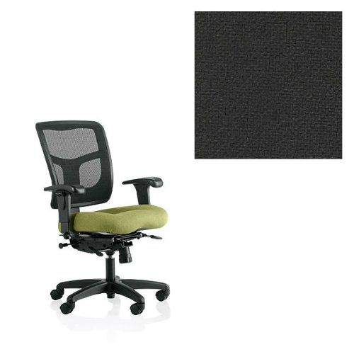 Office Master YS74-KR-25-1020 Yes Series Mesh Back Multi Adjustable Ergonomic Office Chair with Armrests - Grade 1 Fabric - Basic Black