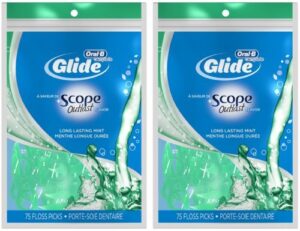 oral b glide floss picks plus scope outlast - long lasting mint - 75 ct - 2 pk