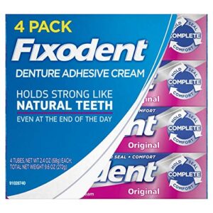 fixodent original denture adhesive cream-2.4 oz, 4 pk