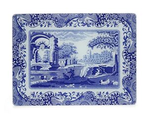 portmeirion home & gifts blue italian glass worktop saver, blue & white, 30 x 40cm