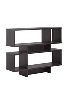 baxton studio cassidy 4-level modern bookshelf, dark brown