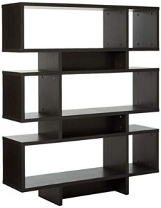 baxton studio cassidy 6-level modern bookshelf, dark brown