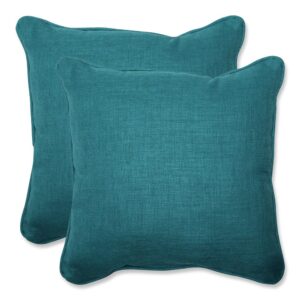 pillow perfect rave solid indoor/outdoor throw pillow plush fill, weather and fade resistant, throw - 18.5" x 18.5", green, 2 count