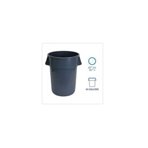 Unisan Boardwalk 44GLWRGRA Round Waste Receptacle, Plastic, 44 Gal, Gray