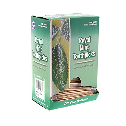 Royal Mint Individual Cello Wrapped Toothpicks, Package of 1000, 1-Pack, Beige