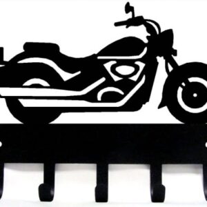 The Metal Peddler Cruiser Motorcycle Motorbike #12 Key Rack Holder for Wall - 9 inch Wide - Made in USA; Rider Gifts