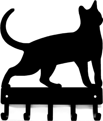 The Metal Peddler Cat #17 Key Rack - Small 6 inch Wide - Made in USA; Wall Mounted Holder for Home and Office