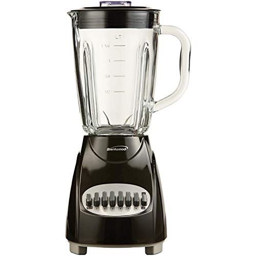 Brentwood JB-920B 12-Speed + Pulse Blender with Glass Jar, Black