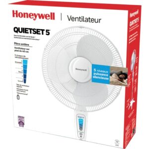 16" QuietSet Stand Fan - with 5 Speeds + Remote, White