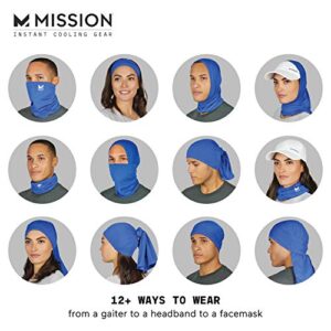 MISSION Cooling Neck Gaiter, Men and Womens All Weather Neck Gaiters, UPF 50 (Black)