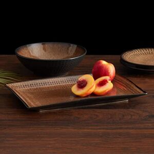 Pfaltzgraff Clay Cambria Rectangle Platter, 14" x 9", Brown