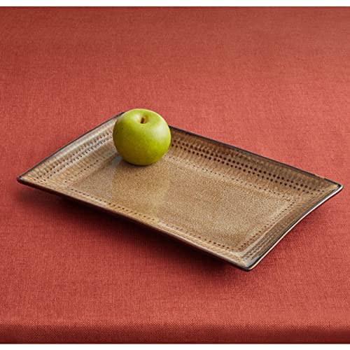 Pfaltzgraff Clay Cambria Rectangle Platter, 14" x 9", Brown