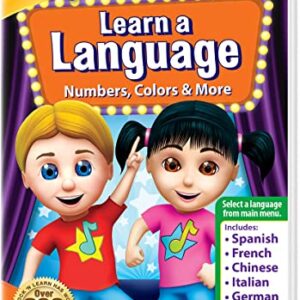 Learn A Language: Numbers, Colors & More DVD by Rock 'N Learn - Spanish, French, Chinese, Italian, German & English (6 languages on one DVD)