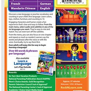 Learn A Language: Numbers, Colors & More DVD by Rock 'N Learn - Spanish, French, Chinese, Italian, German & English (6 languages on one DVD)