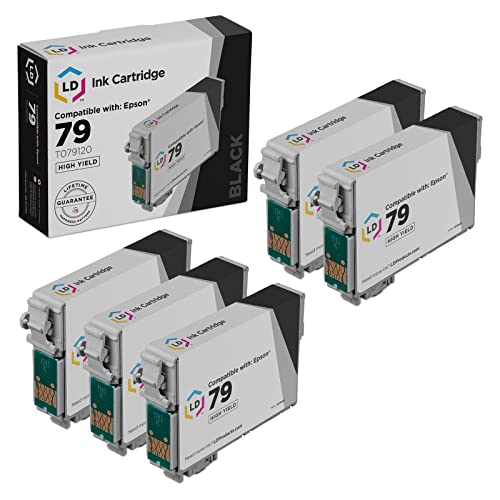 LD Products Remanufactured Ink Cartridge Replacement for Epson 79 T079120 High Yield (Black, 5-Pack)