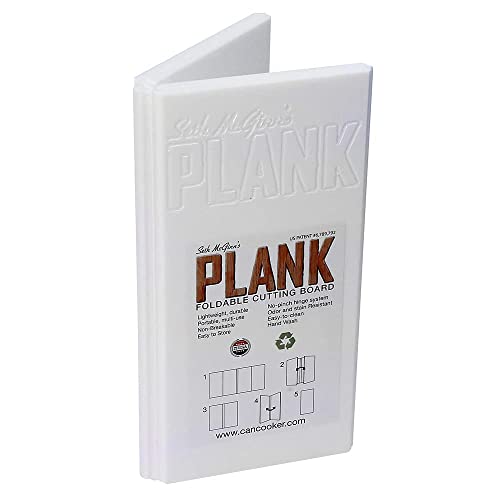 CanCookerSMP1409Plank Foldable Plastic Cutting Board 9 x 19, White