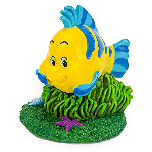 Penn-PLAX Disney’s The Little Mermaid Officially Licensed Aquarium Ornament – Flounder – Mini Size