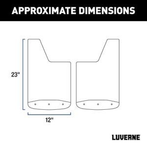 LUVERNE 250933 Rear 12-Inch x 23-Inch Textured Rubber Mud Guards, Select Dodge, Ram 1500, 2500, 3500