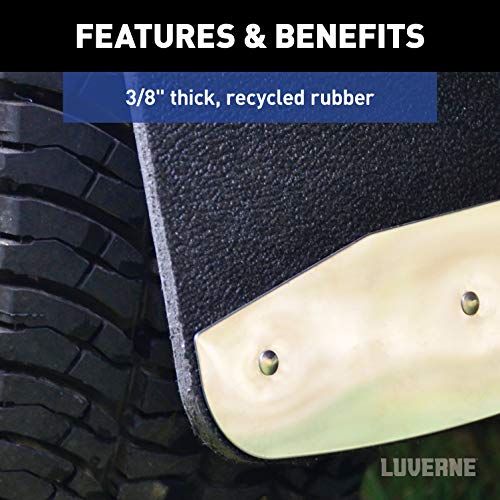 LUVERNE 250933 Rear 12-Inch x 23-Inch Textured Rubber Mud Guards, Select Dodge, Ram 1500, 2500, 3500