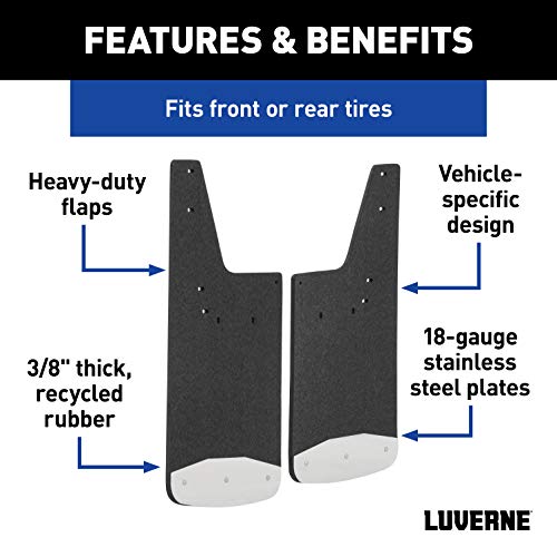 LUVERNE 251123 Front or Rear 12-Inch x 23-Inch Textured Rubber Mud Guards, Select Ford F-250, F-350, F-450, F-550 Super Duty