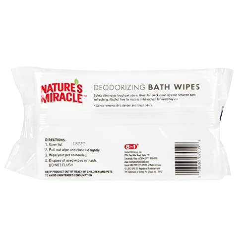 Nature's Miracle Deodorizing Bath Wipes for Dogs 100-Count