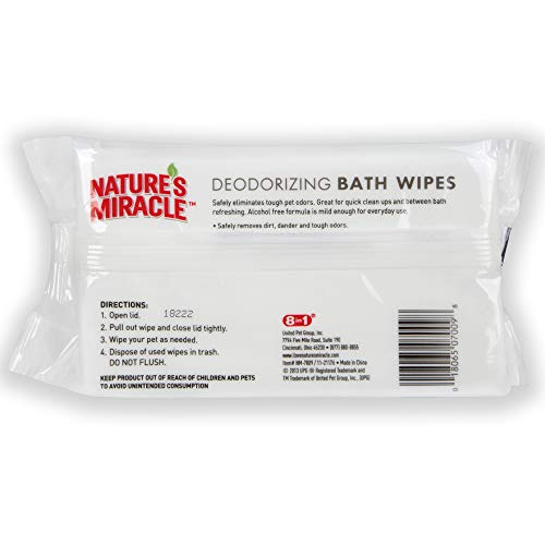 Nature's Miracle Deodorizing Bath Wipes for Dogs 100-Count