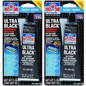 permatex 82180 ultra black maximum oil resistance rtv silicone gasket maker, 3.35 oz. tube, 2 pack