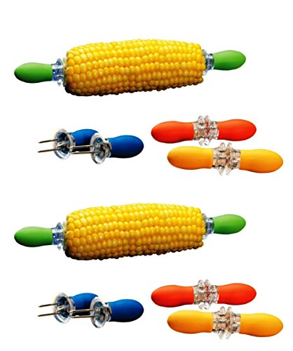 Chef Craft Interlocking Jumbo Corn Holder 4 pair (2 Packs)