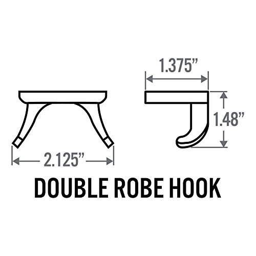 Randall Series Double Robe Hook Bath Accessories - Brushed Nickel