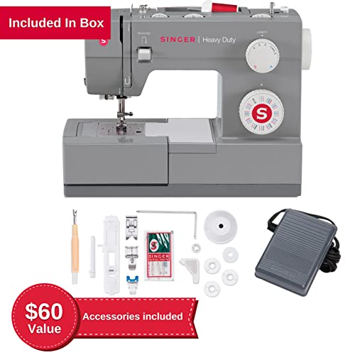 SINGER Heavy Duty Sewing Machine With Included Accessory Kit, 110 Stitch Applications 4432, Perfect For Beginners, Gray