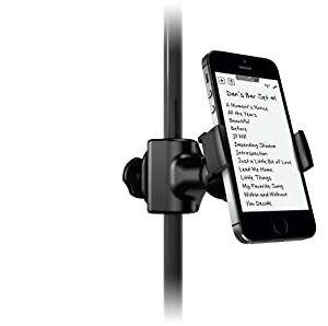 IK Multimedia iKlip Xpand Mini mic Stand Phone Holder, Compatible with iPhone & Android Smartphones 3.5" to 6", with Adjustable 360° Swivel