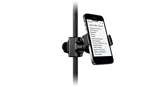 IK Multimedia iKlip Xpand Mini mic Stand Phone Holder, Compatible with iPhone & Android Smartphones 3.5" to 6", with Adjustable 360° Swivel