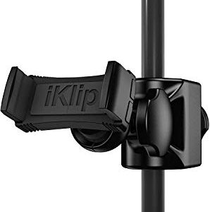 IK Multimedia iKlip Xpand Mini mic Stand Phone Holder, Compatible with iPhone & Android Smartphones 3.5" to 6", with Adjustable 360° Swivel