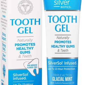 Silver Biotics - Tooth Gel - SilverSol Nano-Silver Infused Gel for All Natural Gum & Teeth Protection (Glacial Mint) 4oz.