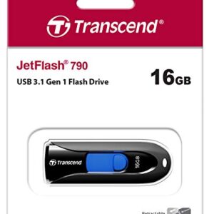 Transcend 16GB JetFlash 790 USB 3.1 Flash Drive (TS16GJF790K) Black