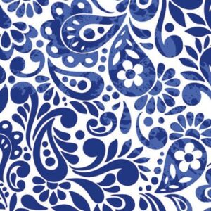 Batik Scroll Royal Blue Gift Wrapping Roll 24" X 16' - All Occasion Gift Wrap Paper