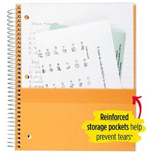 Five Star Spiral Notebook, 1 Subject, Wide Ruled Paper, 100 Sheets, 10-1/2" x 8", Orange (38734)