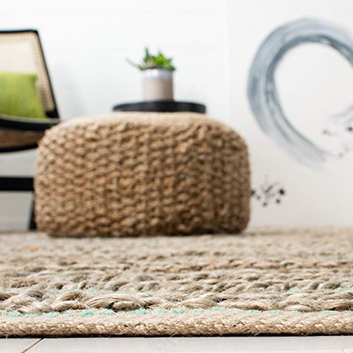 SAFAVIEH Cape Cod Collection Accent Rug - 3' x 5', Green, Handmade Flat Weave Jute, Ideal for High Traffic Areas in Entryway, Living Room, Bedroom (CAP851C)